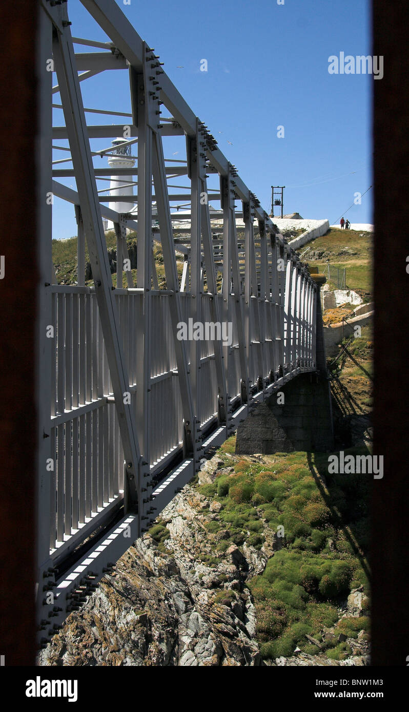 Metal bridge, South Stack Lighthouse, Holy Island, Anglesey, North ...