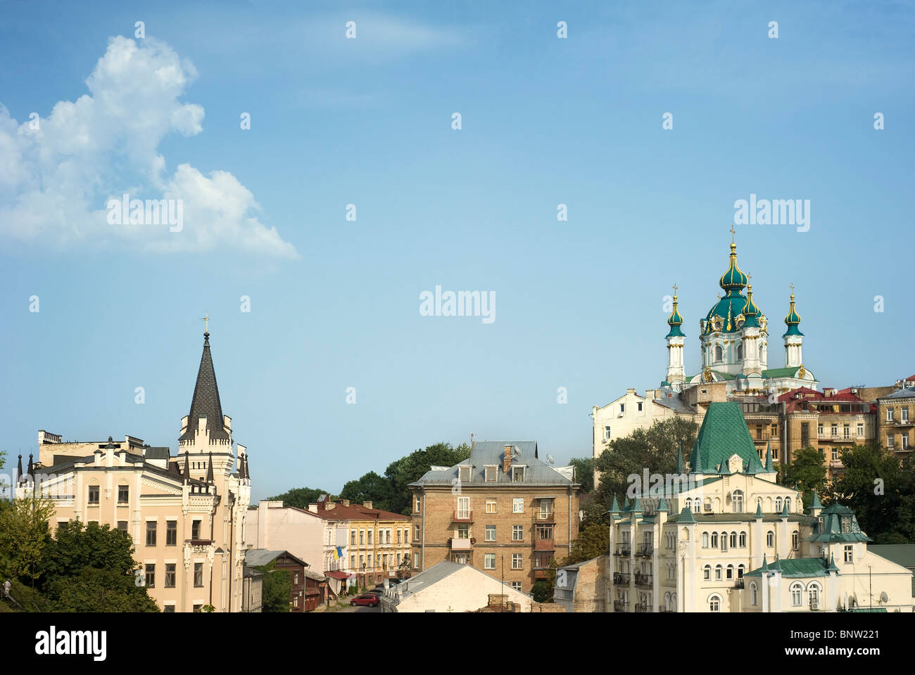 Andriivsky Uzviz is one of the most beautiful streets of Kiev Stock ...