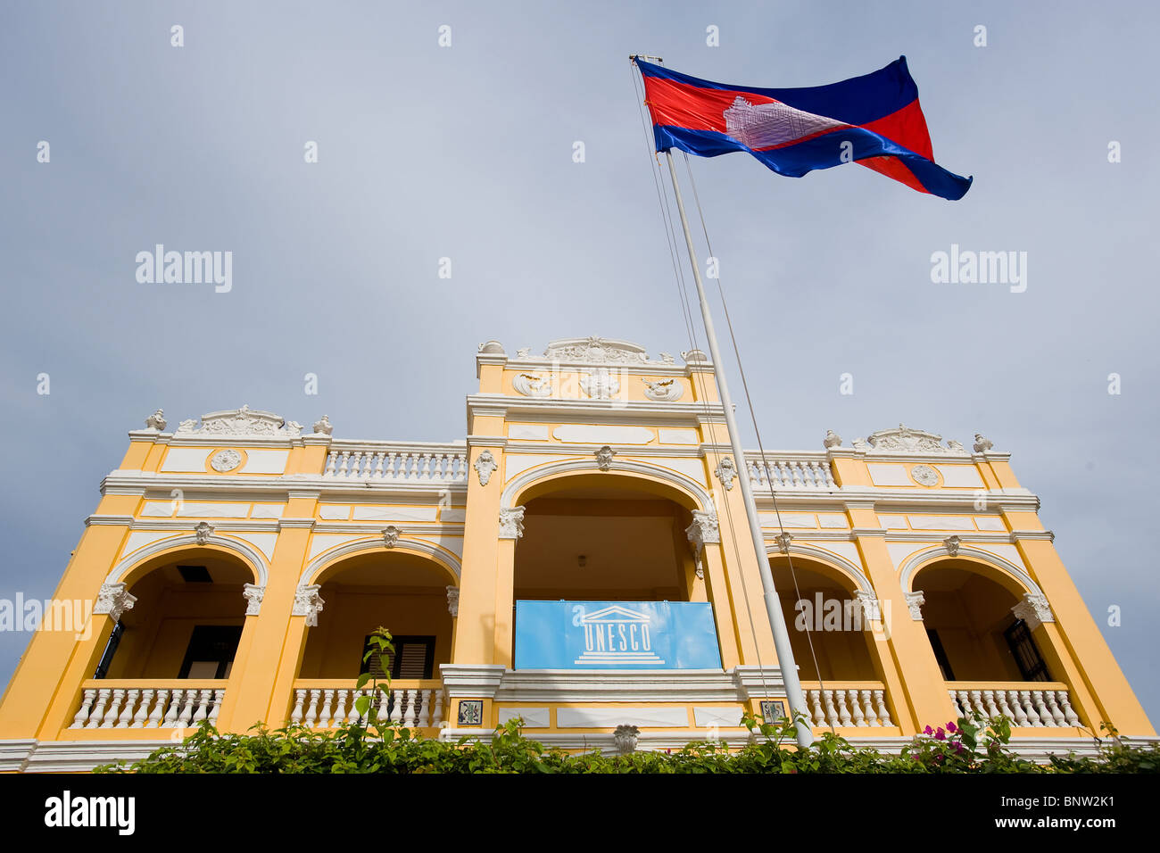 The UNESCO headquarters in an old colonial building, Phnom Penh ...