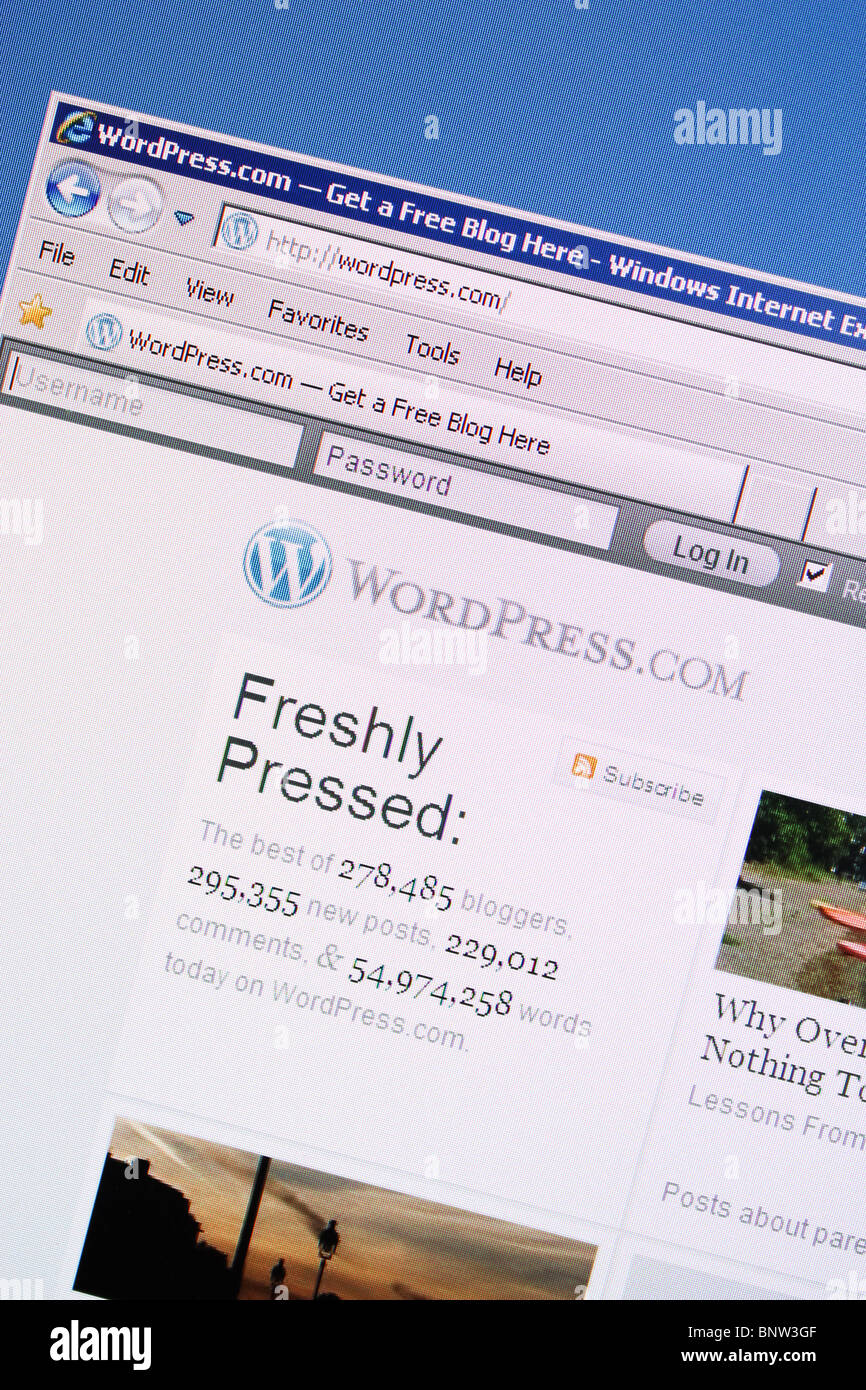 wordpress blog platform Stock Photo - Alamy