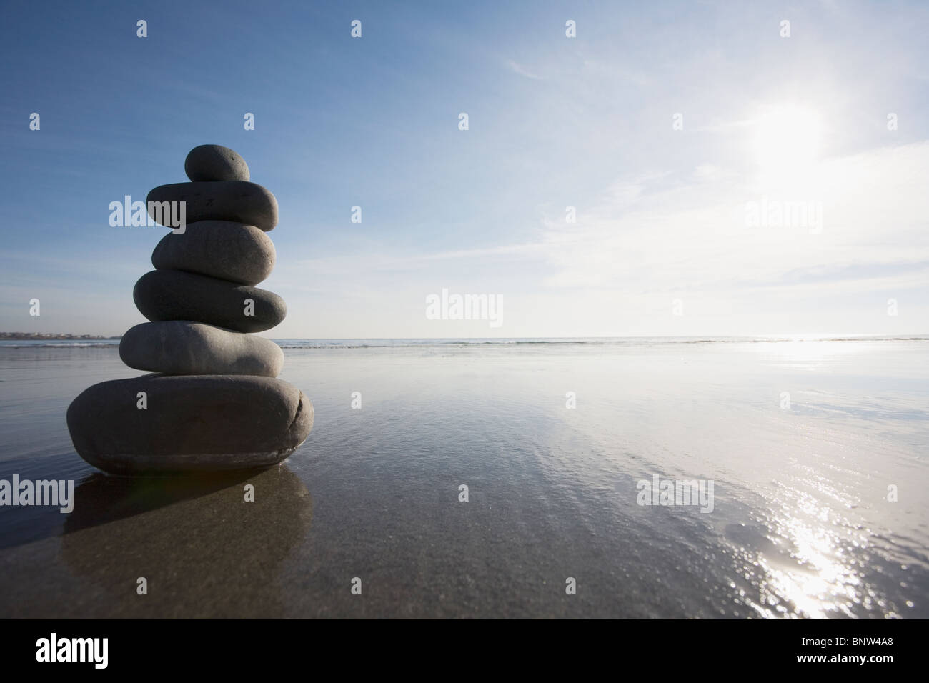 Stack of rocks on the beach Stock Photo - Alamy