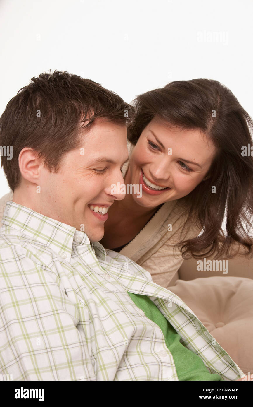 Couple laughing together Stock Photo - Alamy