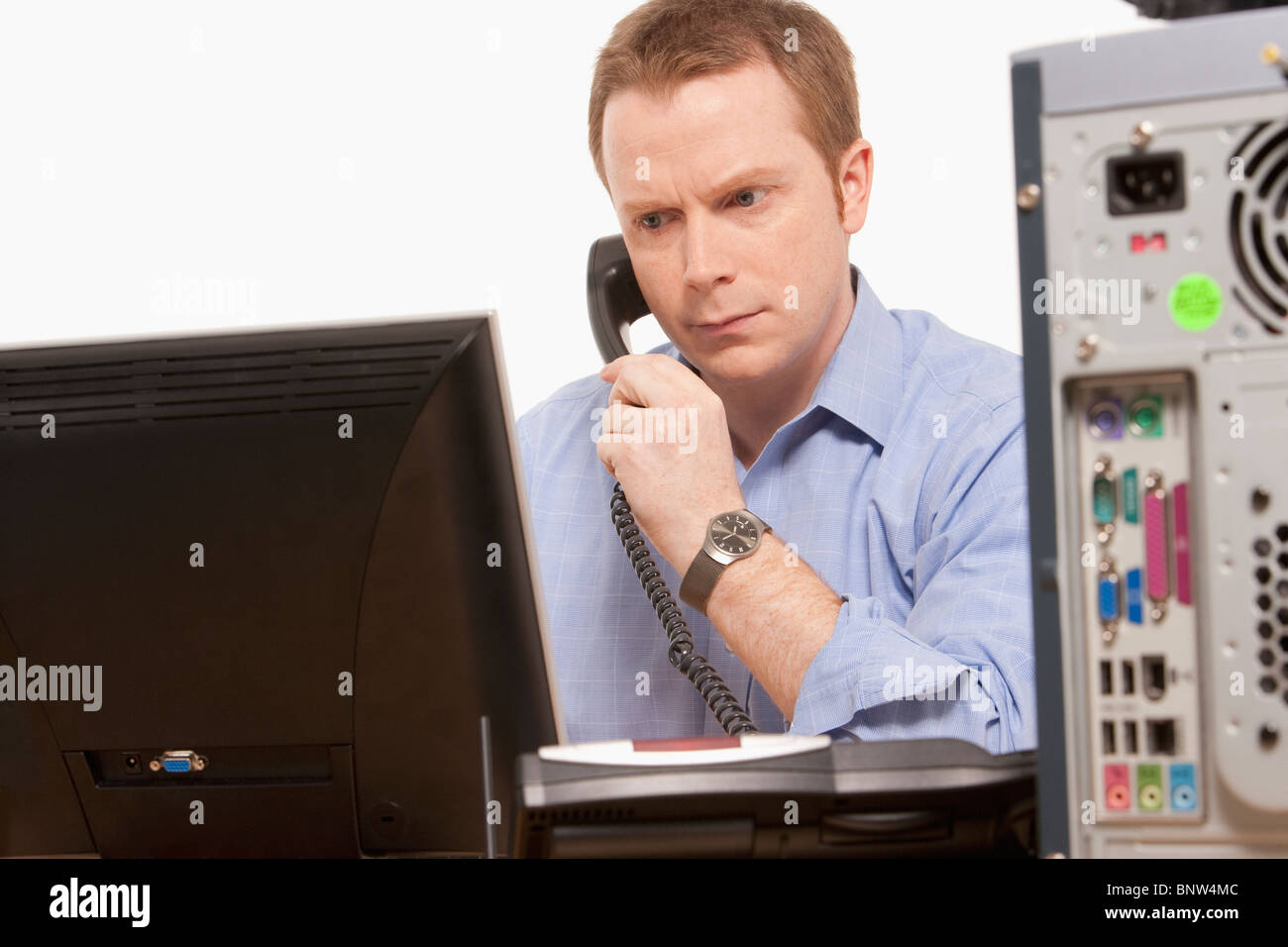 Computer monitor person talking hi-res stock photography and images - Alamy