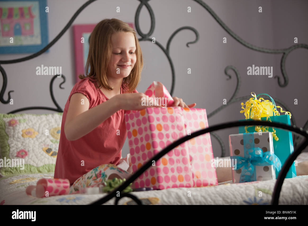 Happy birthday gift wrapping paper hi-res stock photography and images ...