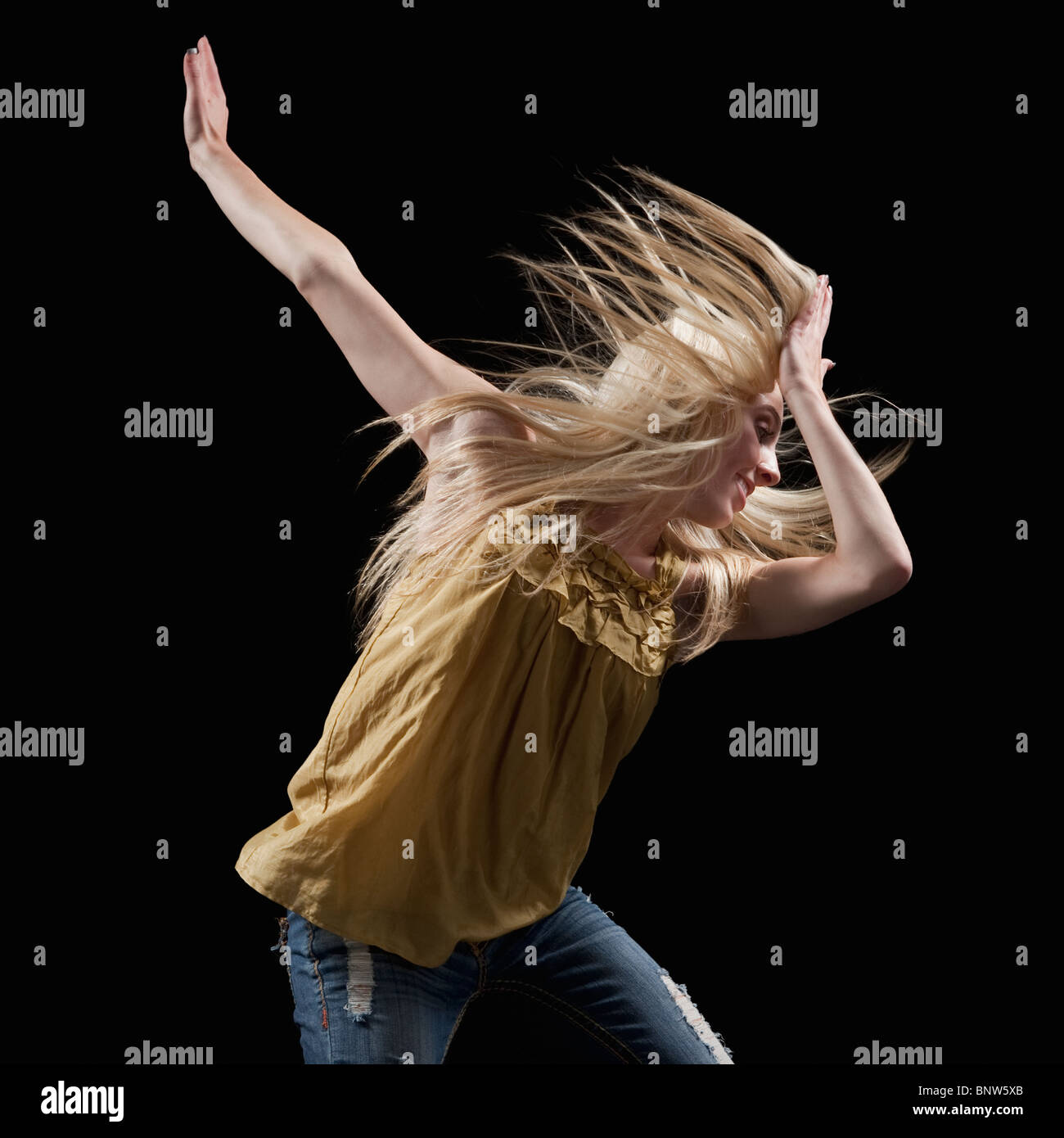 Hair Flowing Blond Girl High Resolution Stock Photography and Images ...