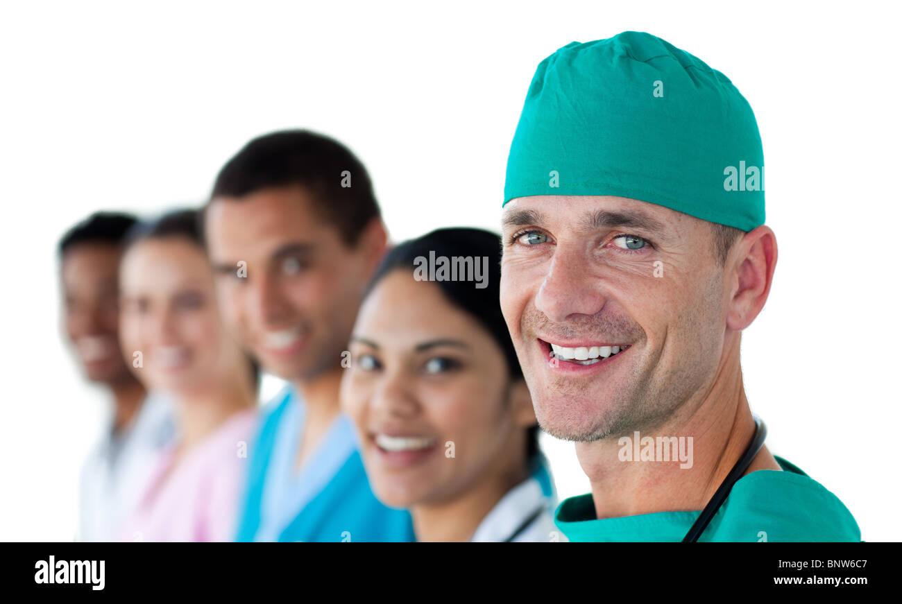 Medical team smiling at the camera Stock Photo - Alamy