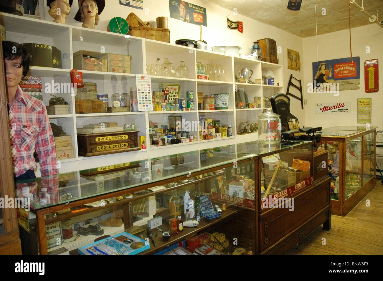 Country store display inside McCreary County Museum, Stearns, Kentucky ...