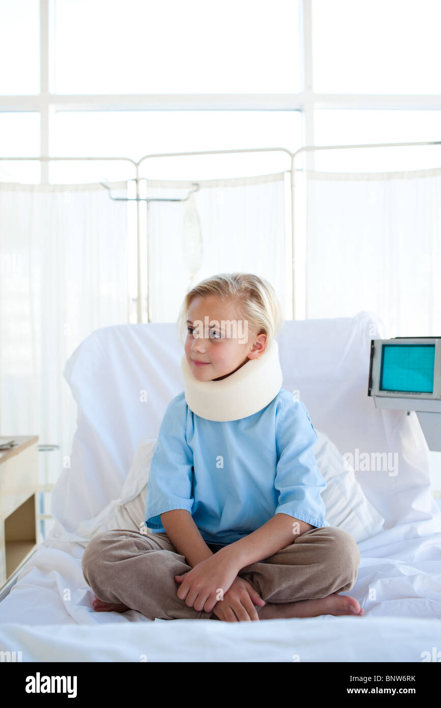 Little girl with a neck brace Stock Photo - Alamy