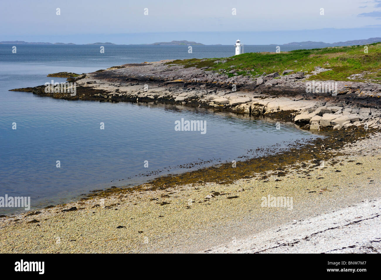 Rhue lighthouse and Rubha Cadail. Loch Broom, Ross and Cromarty ...