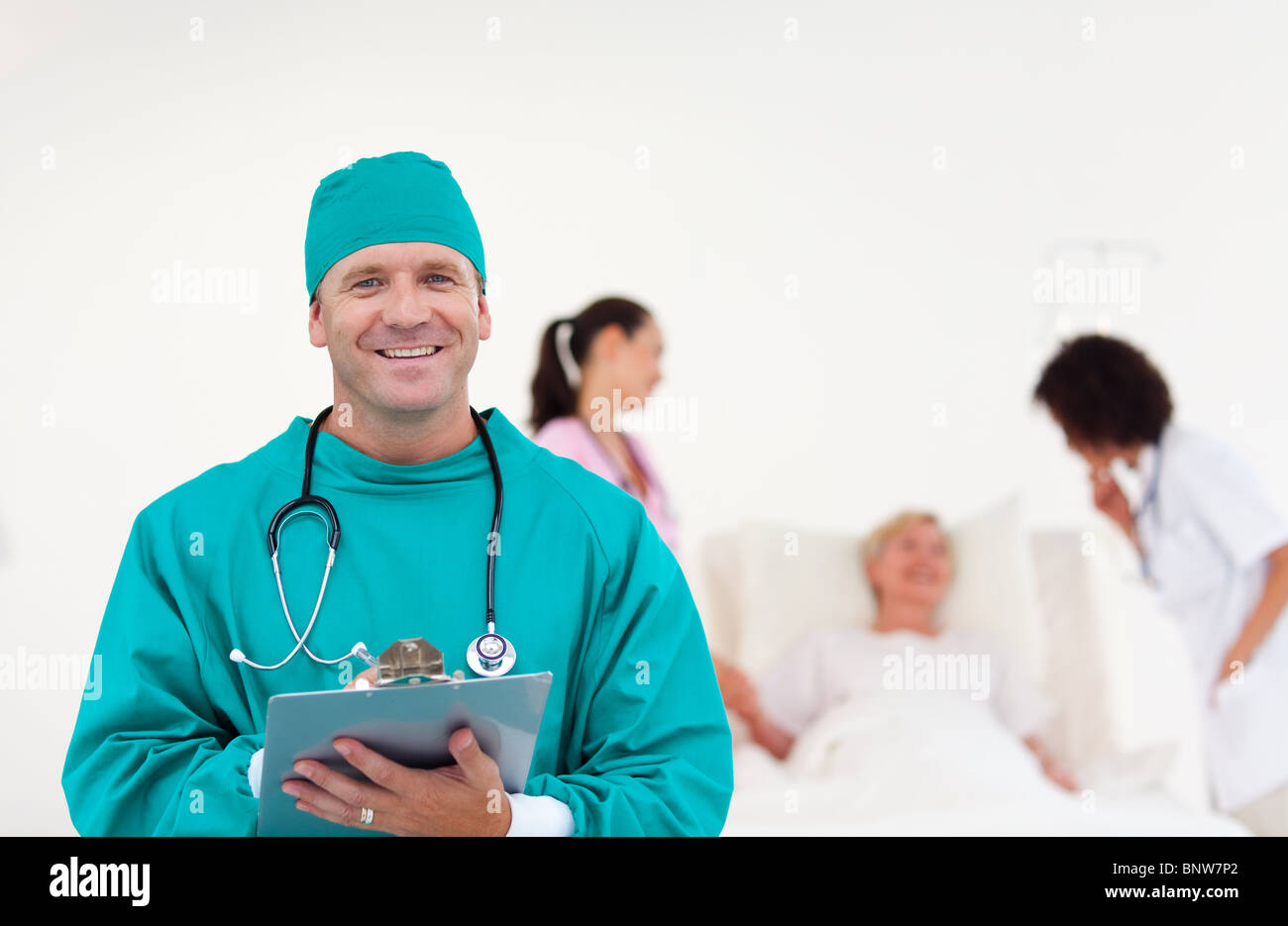 Medical group of Five people looking at camera Stock Photo - Alamy