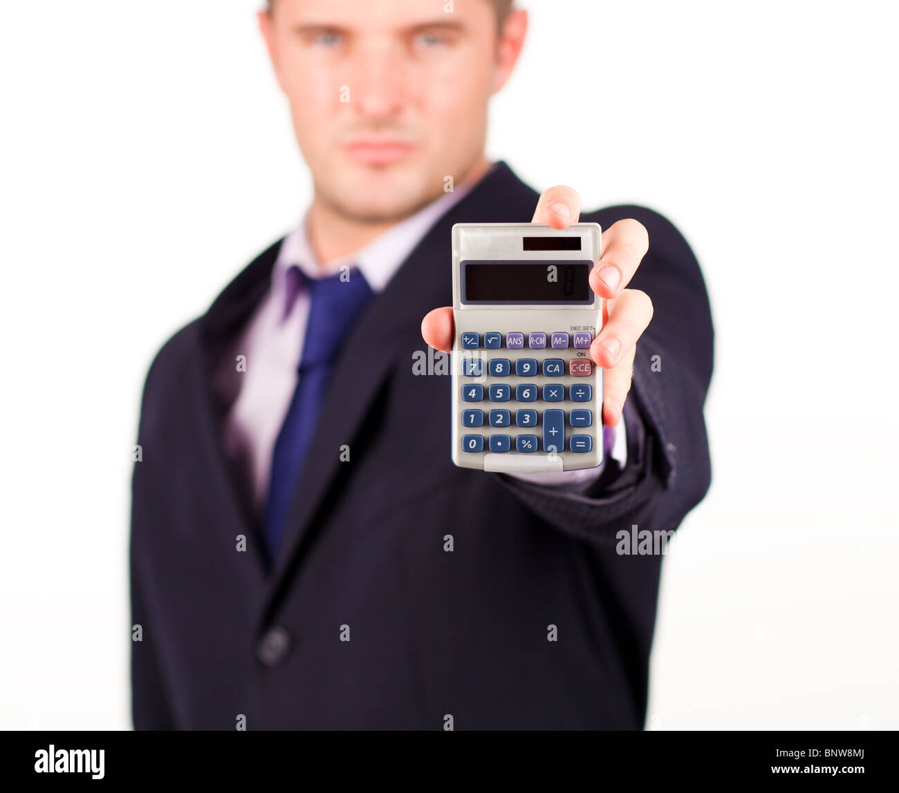 man with a calculator Stock Photo - Alamy