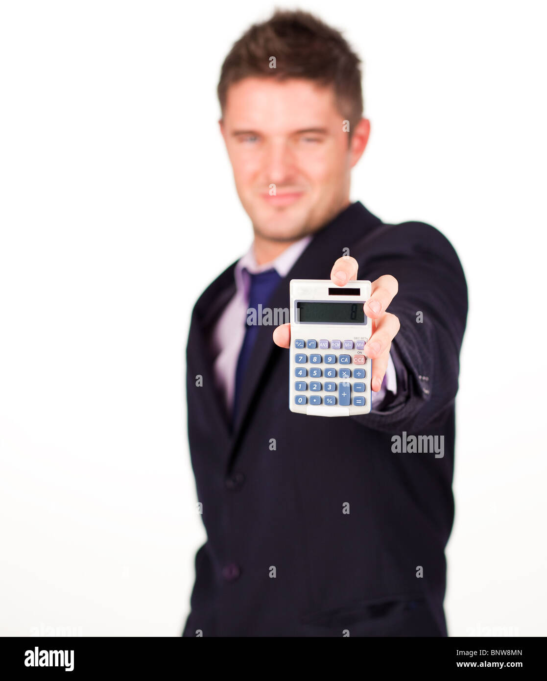 man with a calculator Stock Photo - Alamy