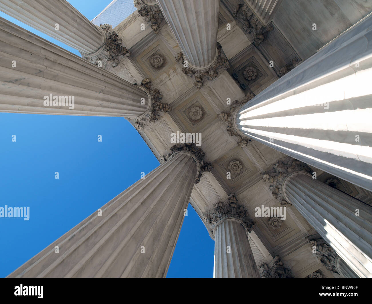 Towering supreme court columns in Washington DC Stock Photo - Alamy