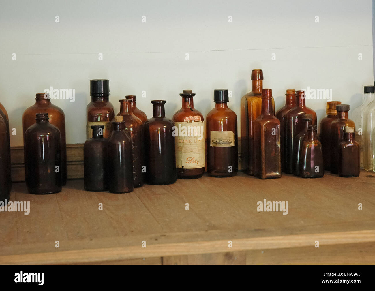 old medicines in doctor's office at Barthell coal Mining Camp Kentucky ...