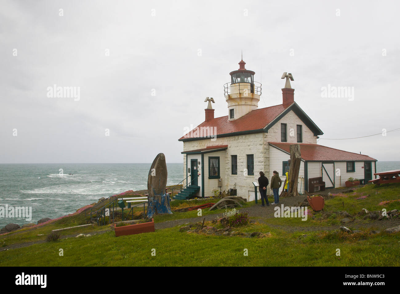 Battery Point Lighthouse on the Pacific Ocean northern California coast ...