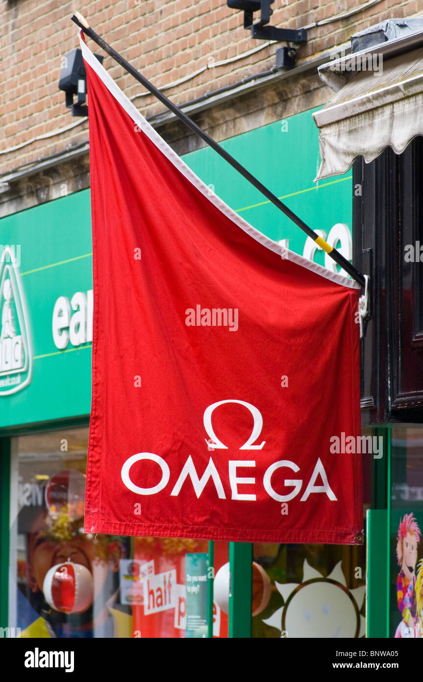 Omega Shop Banner Stock Photo - Alamy