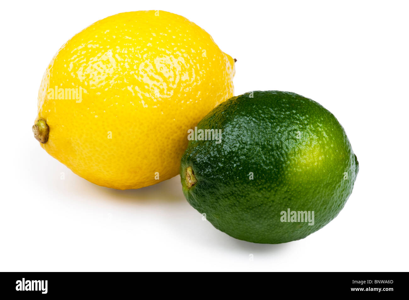 object on white - food lime with lemon close up Stock Photo - Alamy
