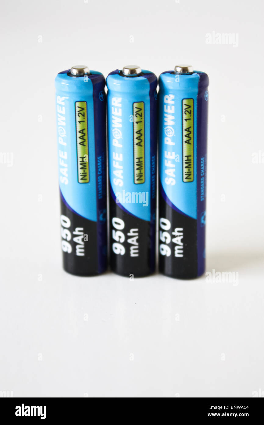 three 3 AAA recharge battery Stock Photo - Alamy