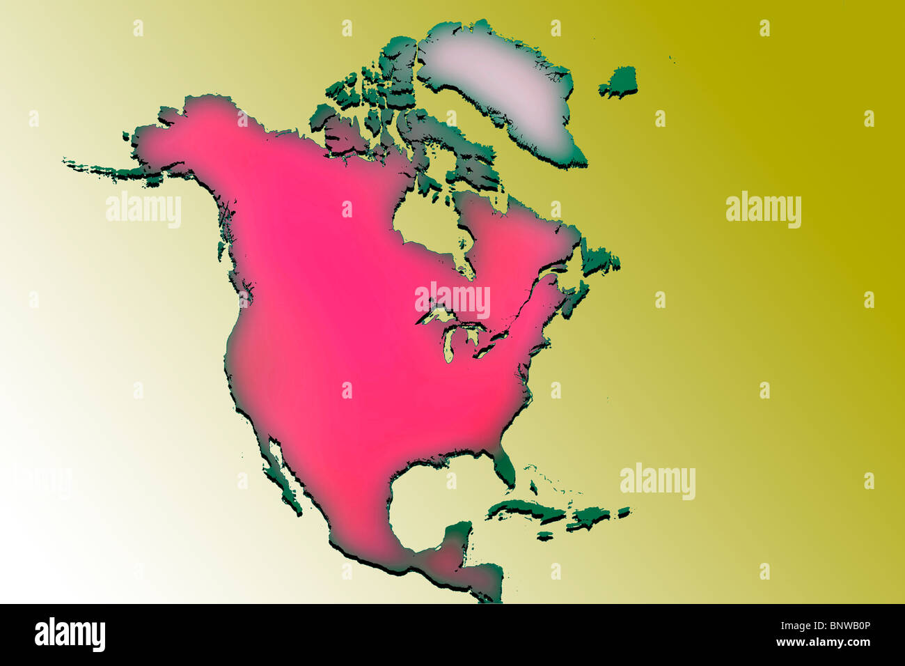 Outline map of North America Stock Photo - Alamy