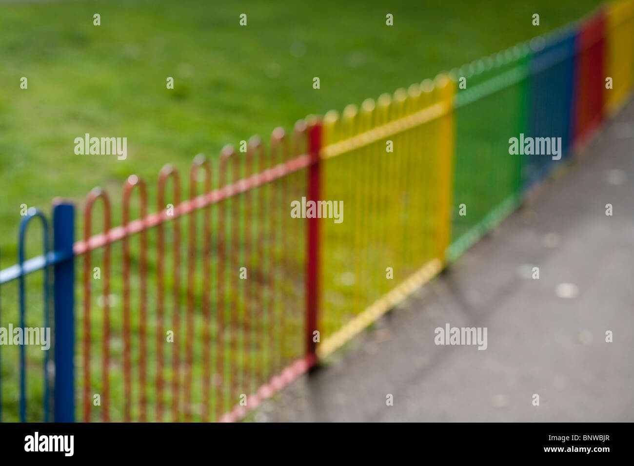 Multi Coloured Fence Stock Photo - Alamy