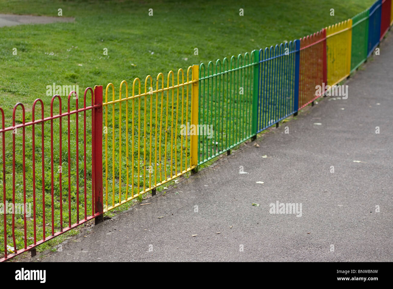 Multi Coloured Fence Stock Photo - Alamy