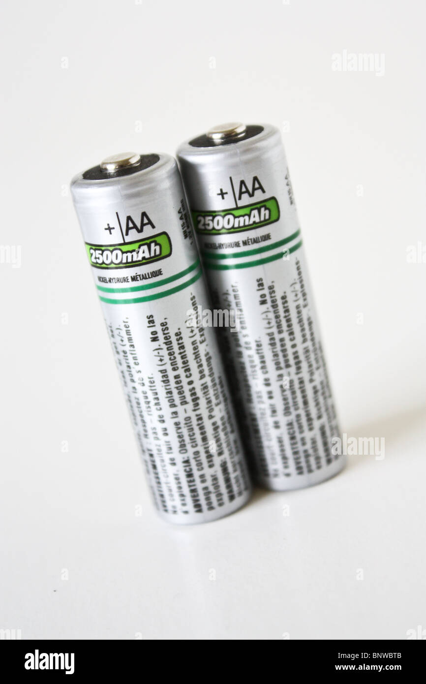 two 2 AA rechargable battery Stock Photo - Alamy