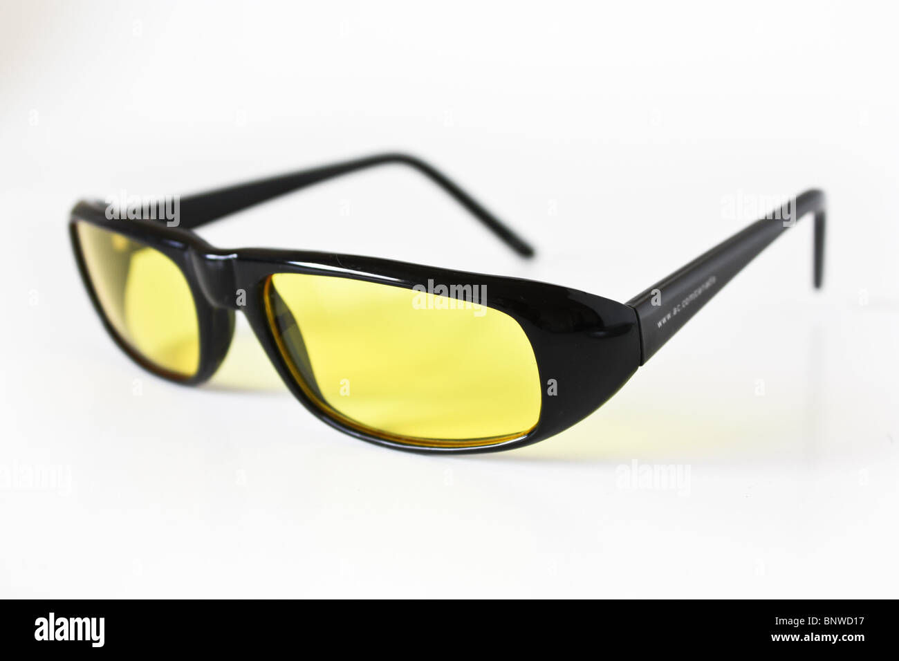 yellow glasses black frame Stock Photo - Alamy