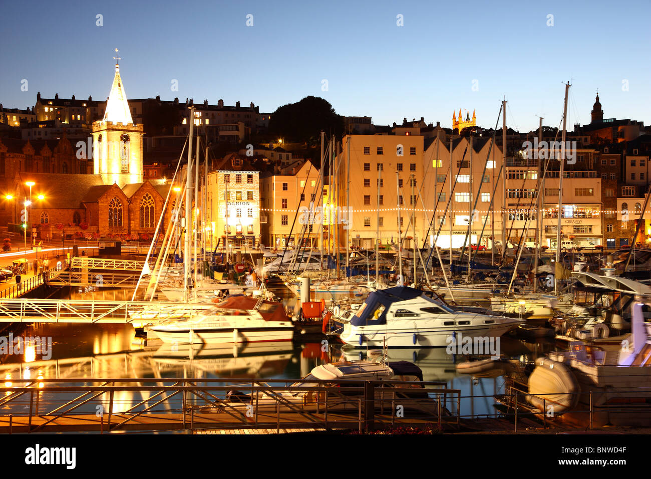 Harbor, port of St. Peter Port, Guernsey, UK, Channel islands. Sailing ...
