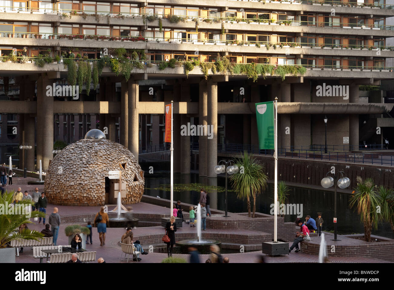 Heather and Ivan Morison Sculpture in the Barbican, London Stock Photo ...