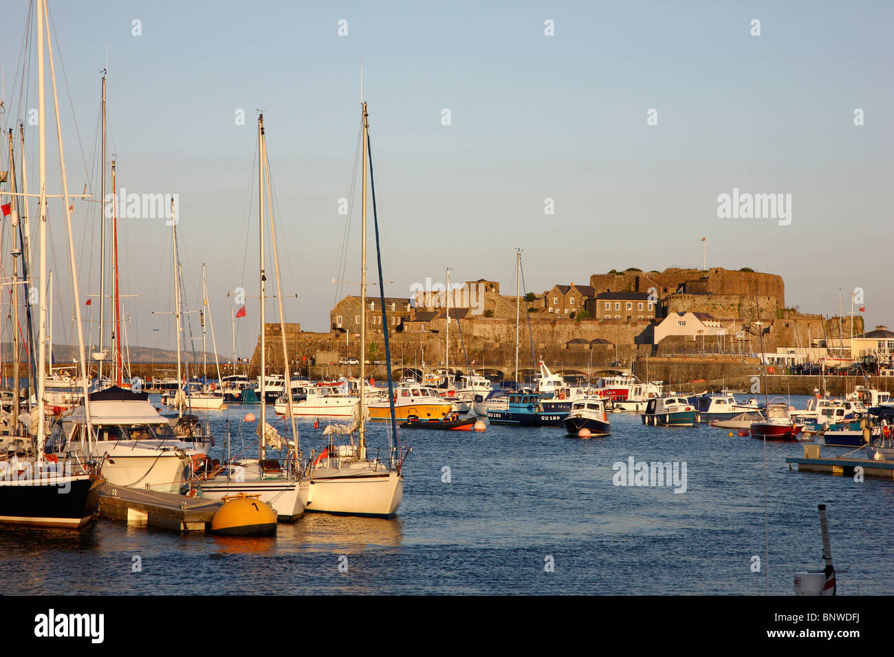 Castle Cornet, fortress at the harbour of St. Peter Port, Guernsey ...