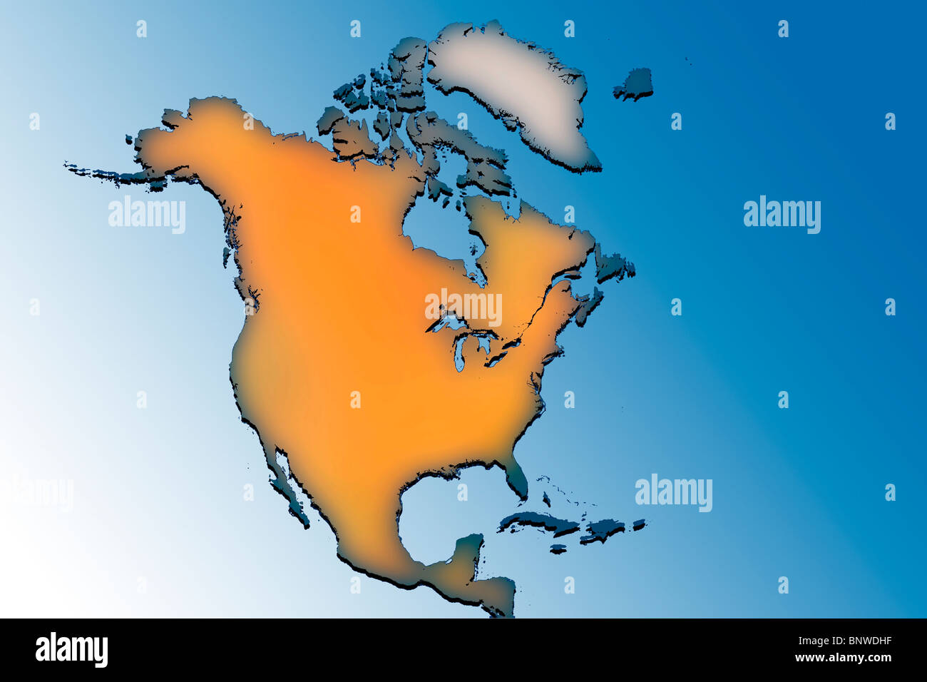 Outline map of North America Stock Photo - Alamy