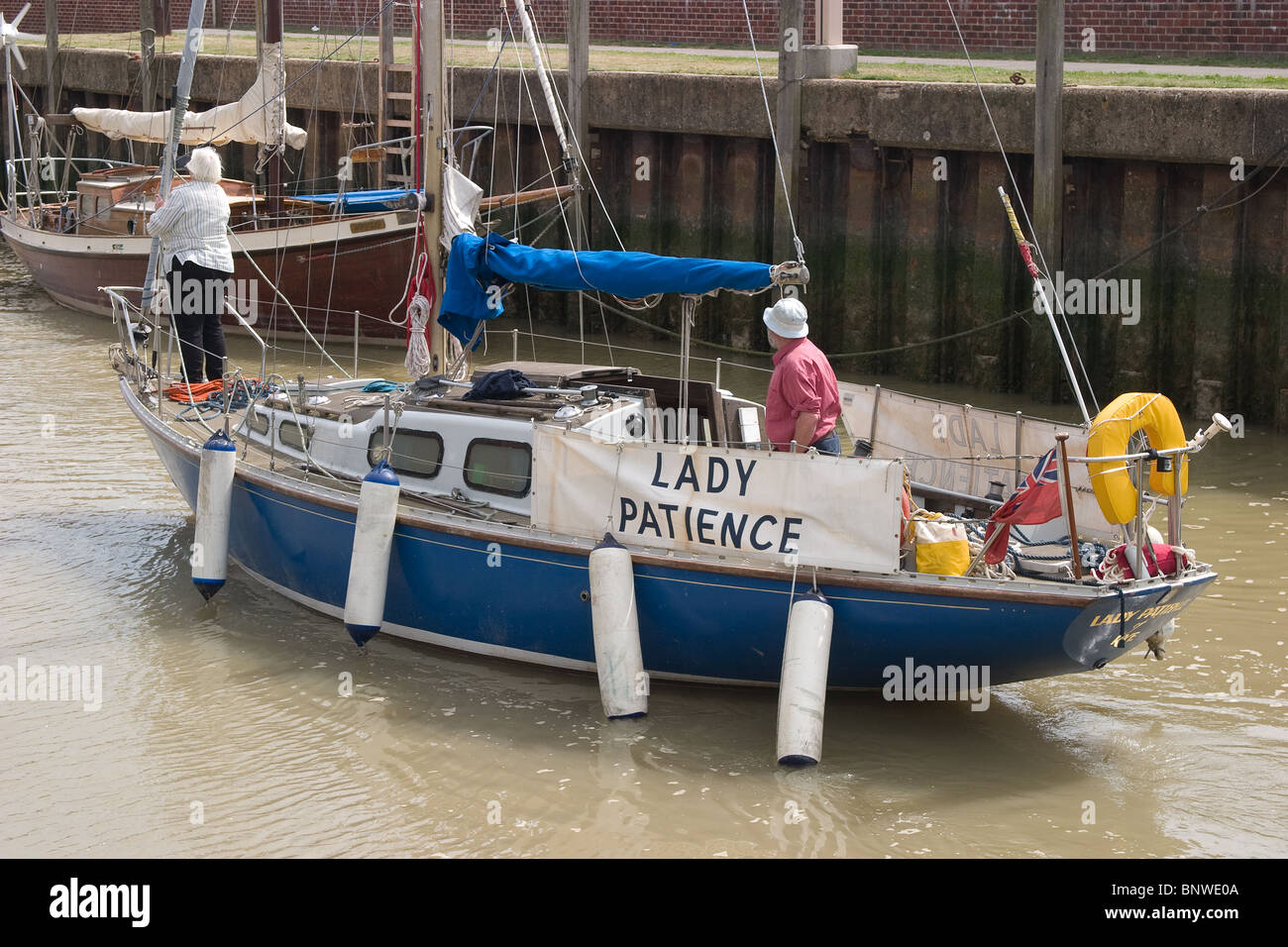 powered sailing river tidal drying cruiser boat Stock Photo - Alamy