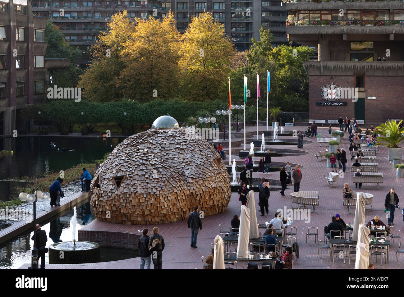Heather and Ivan Morison Sculpture in the Barbican, London Stock Photo ...
