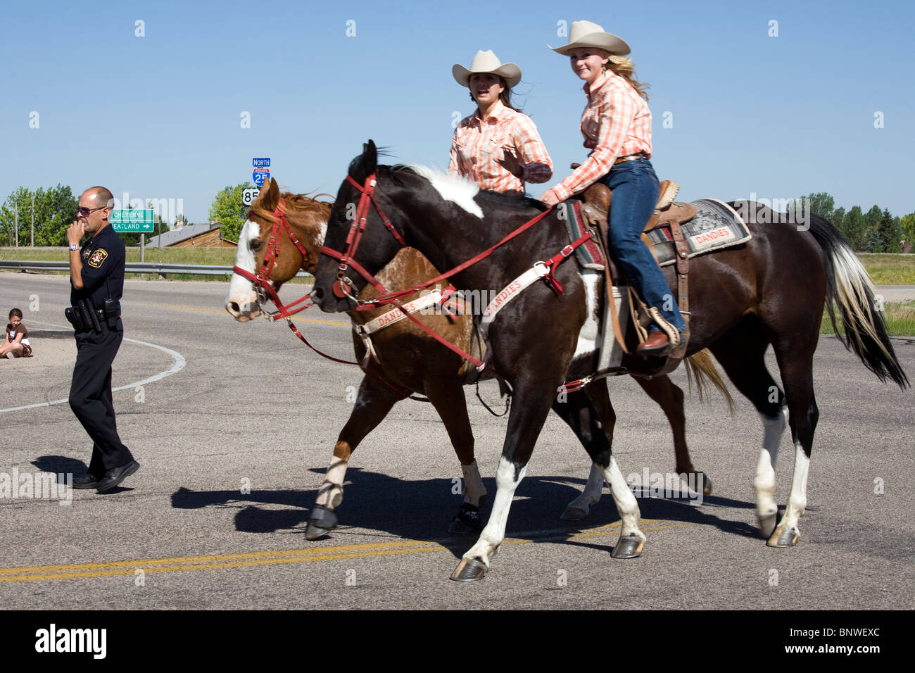 Riders taking part in a cattle drive to bring steers to the Cheyenne ...