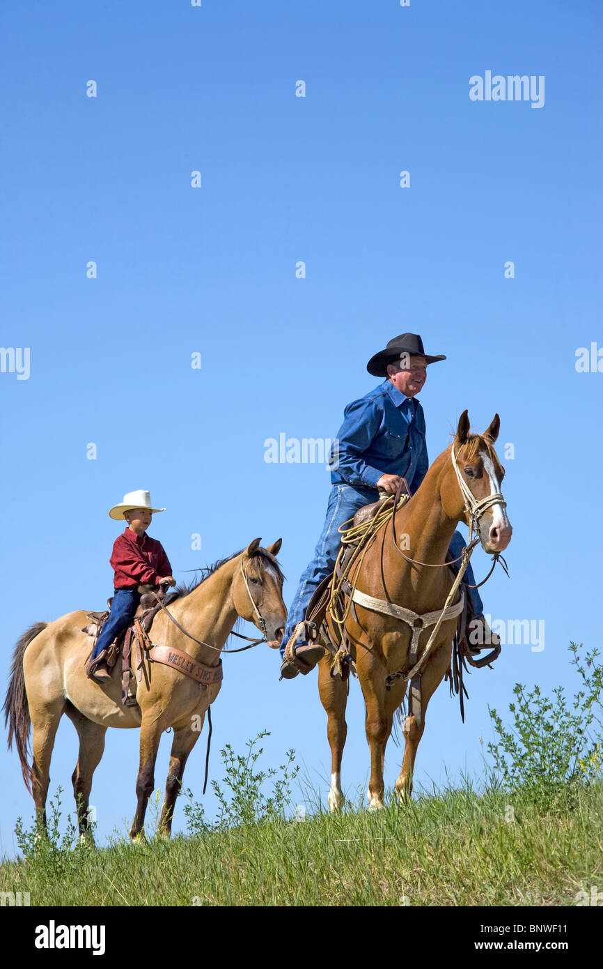 Riders waiting for a cattle drive bringing steers to the Cheyenne ...
