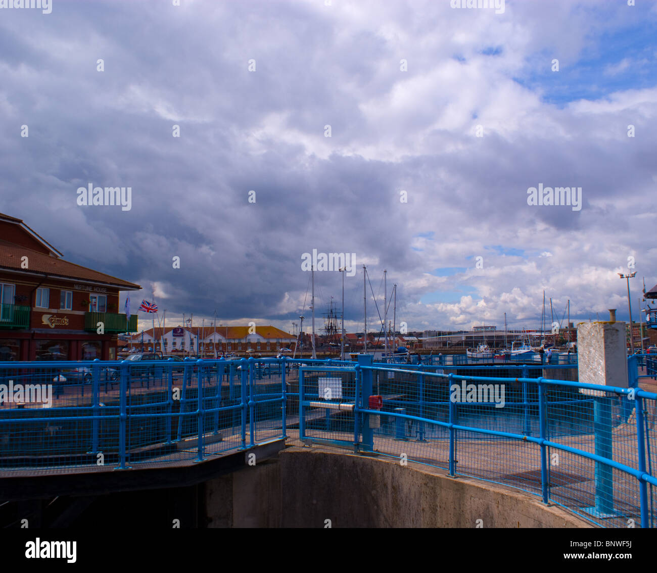 THE LOCK GATES AT HARTLEPOOL MARINA Stock Photo - Alamy