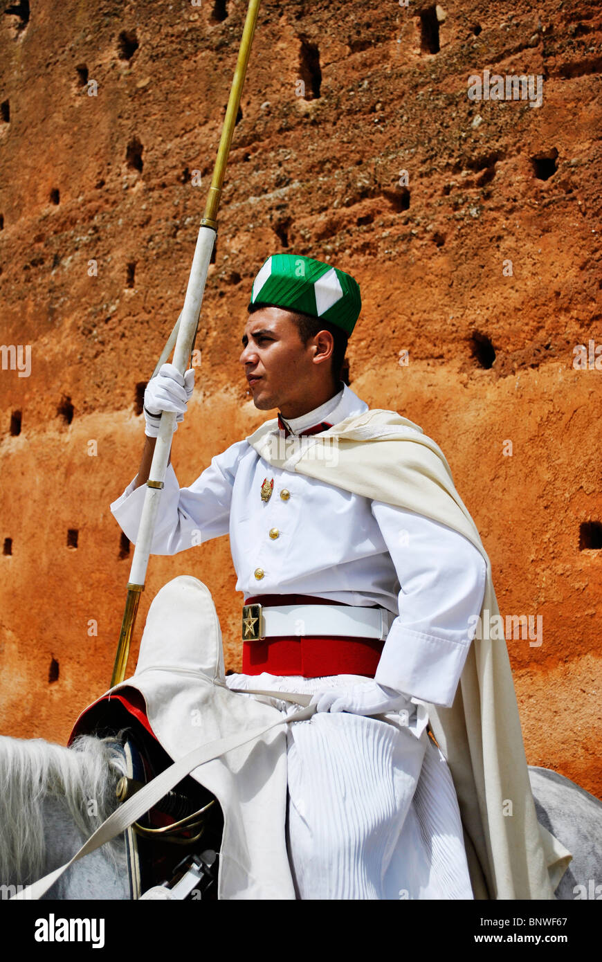 Guard on Horseback, Morocco Stock Photo - Alamy