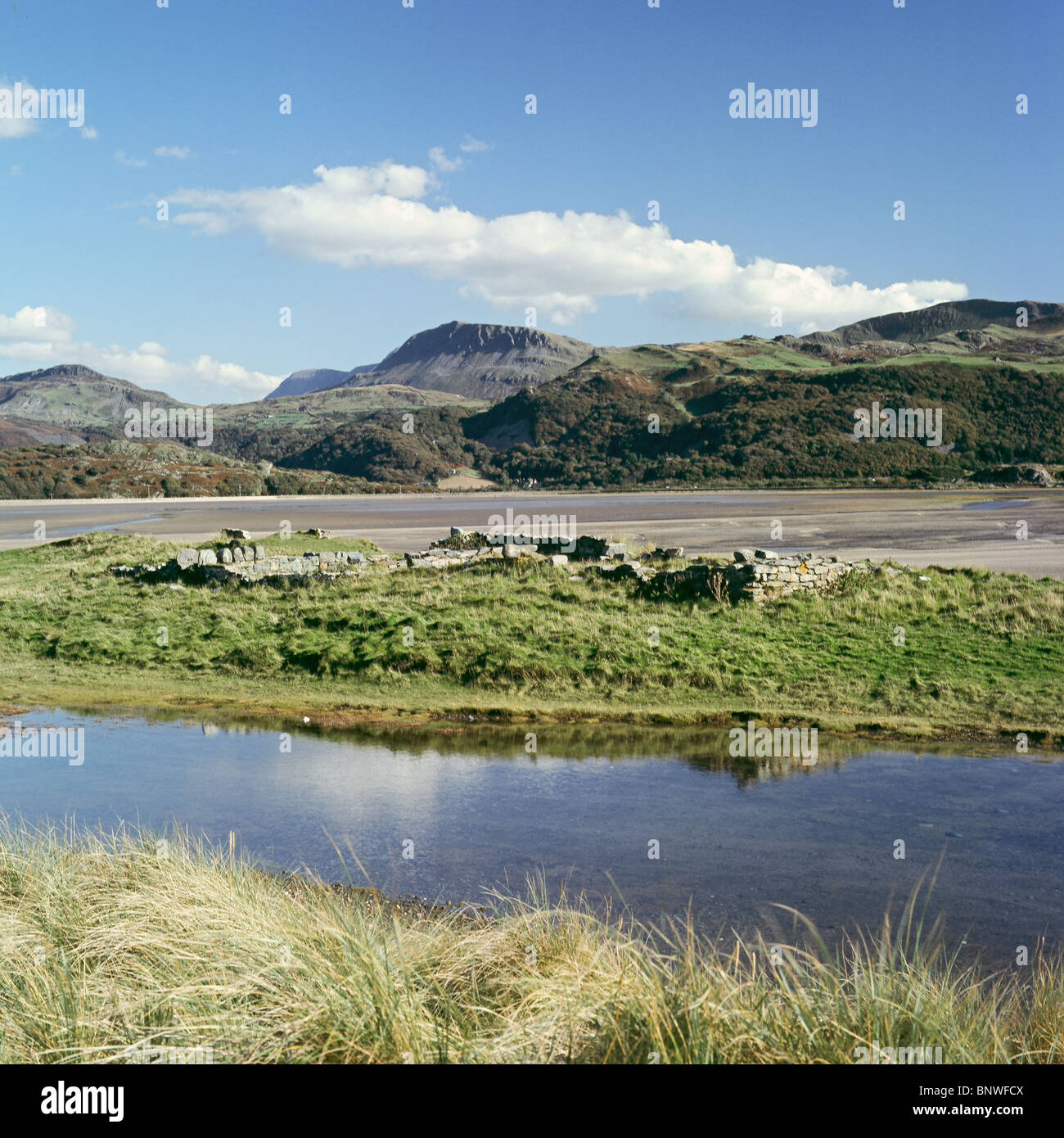 Tyrrau Mawr from the Mawddach Estuary in Southern Snowdonia Eryri ...