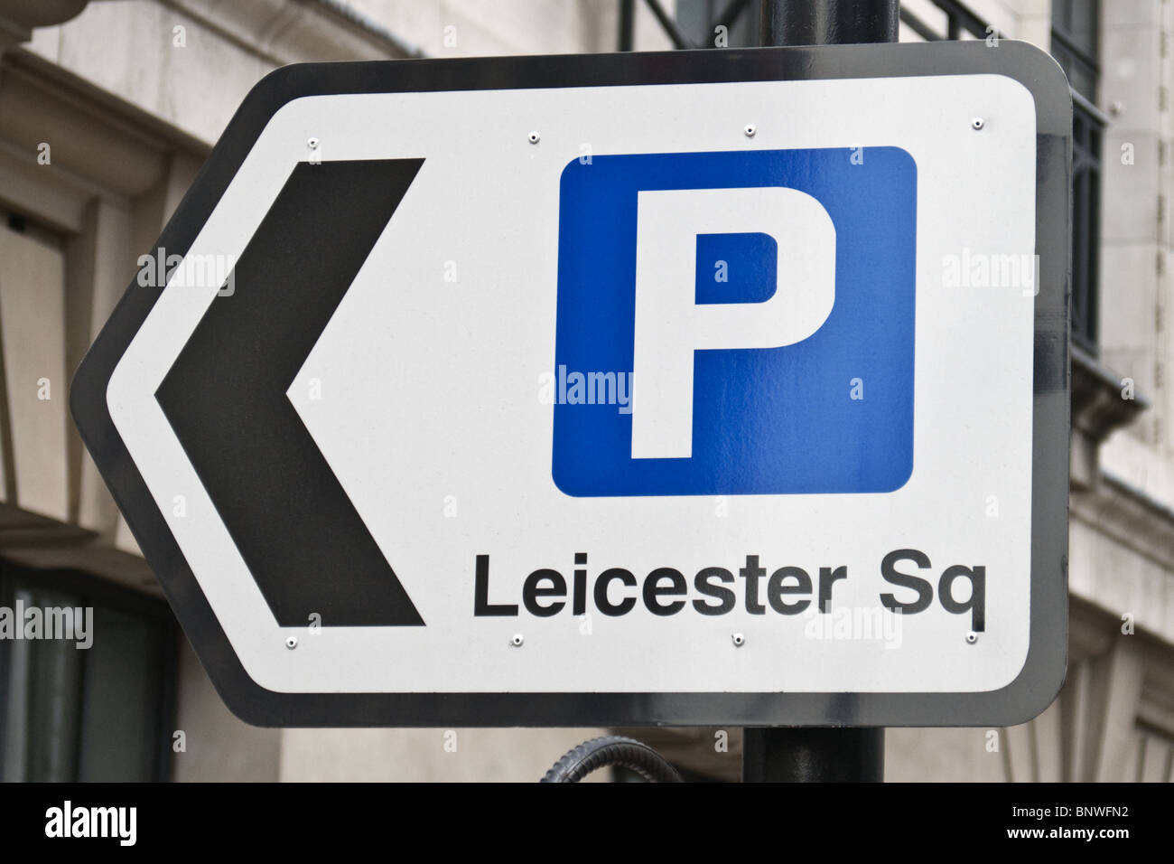 Leicester Square Parking street sign, London England Stock Photo - Alamy