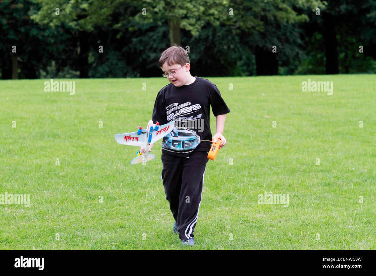 boy aged nine and his twin engine electric powered radio controlled ...