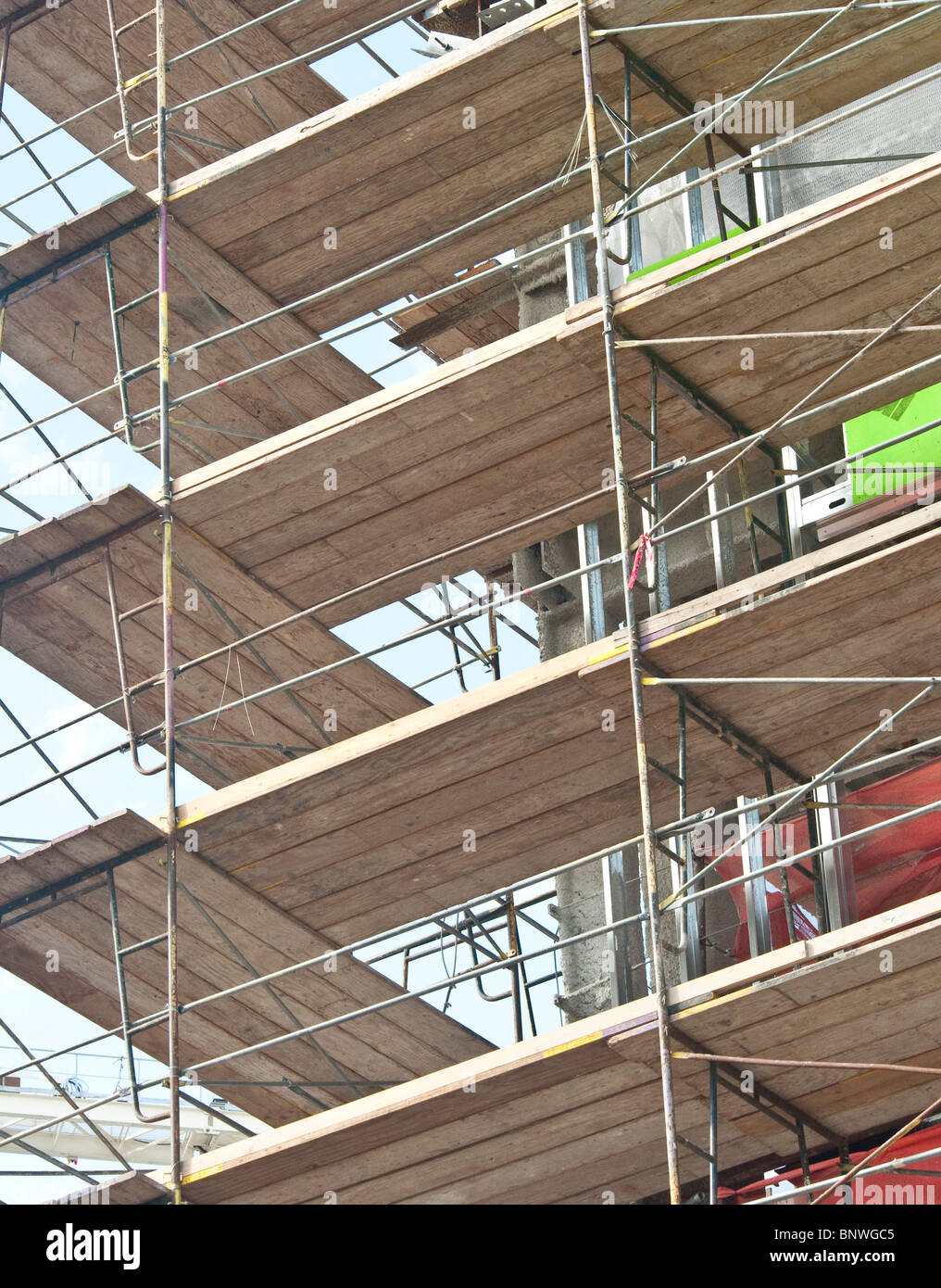 Scaffolding used in high-rise structure Stock Photo - Alamy