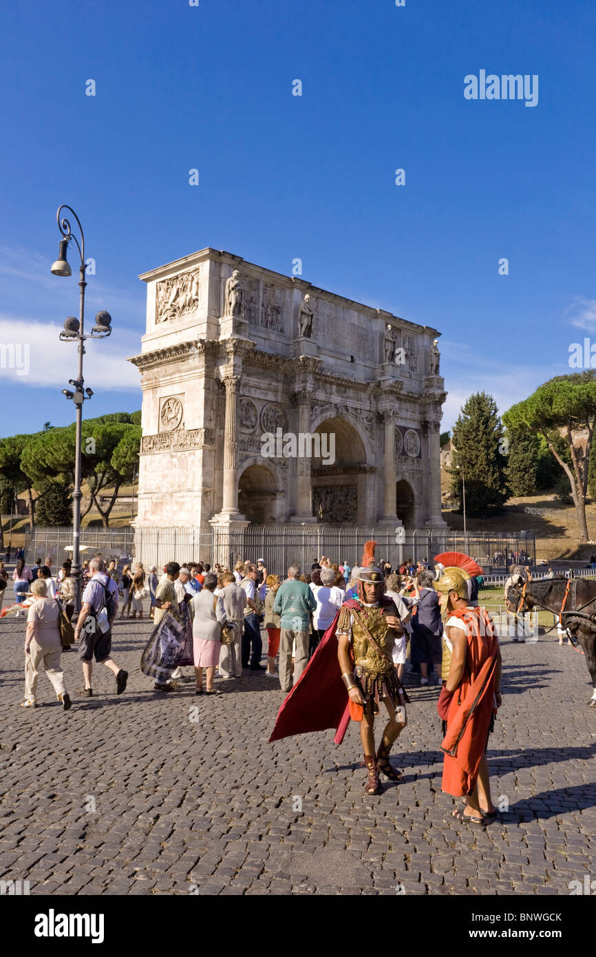 ancient roman soldiers Italy Rome the Arc of Constantine Stock Photo ...