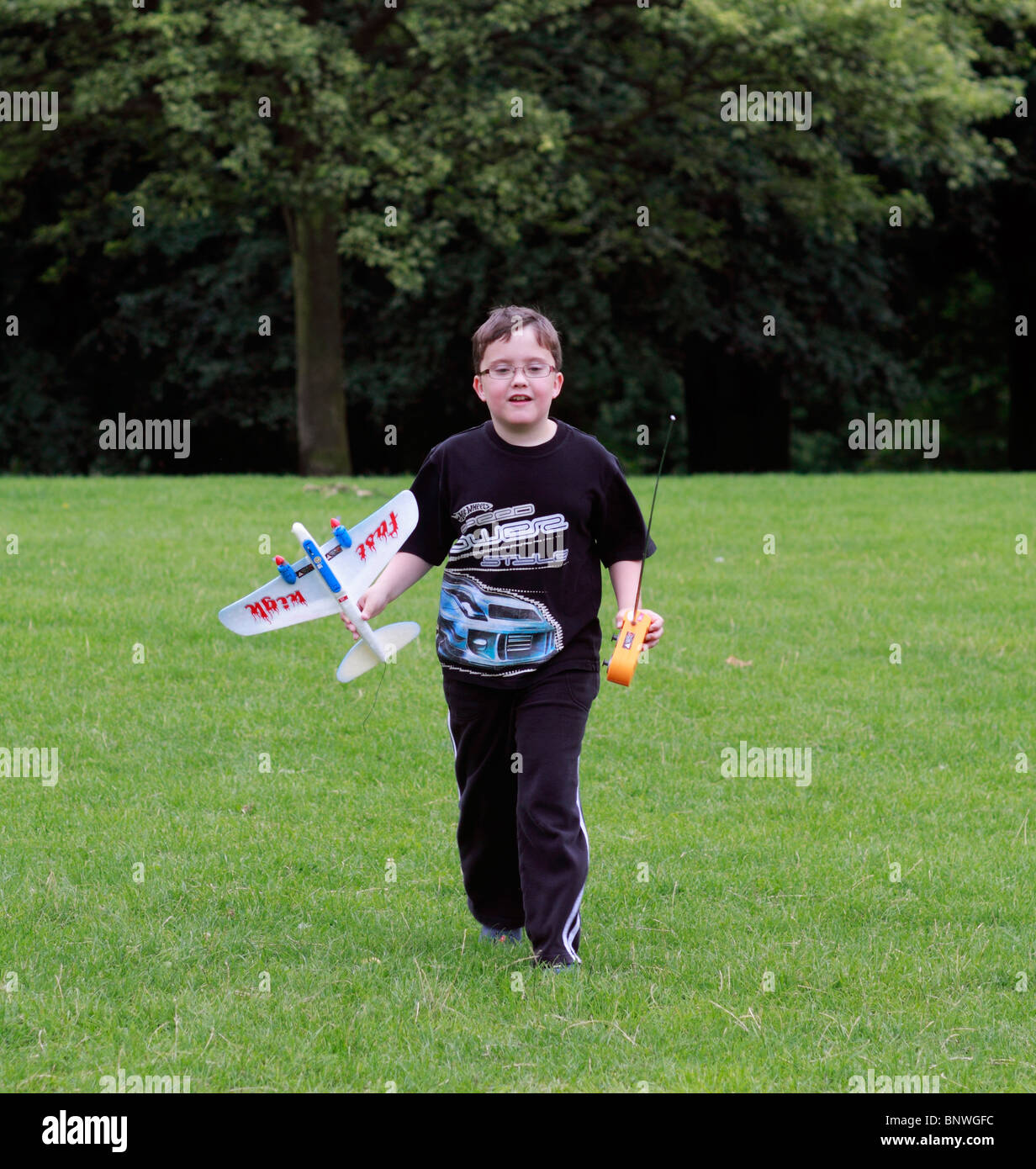 boy aged nine and his twin engine electric powered radio controlled ...