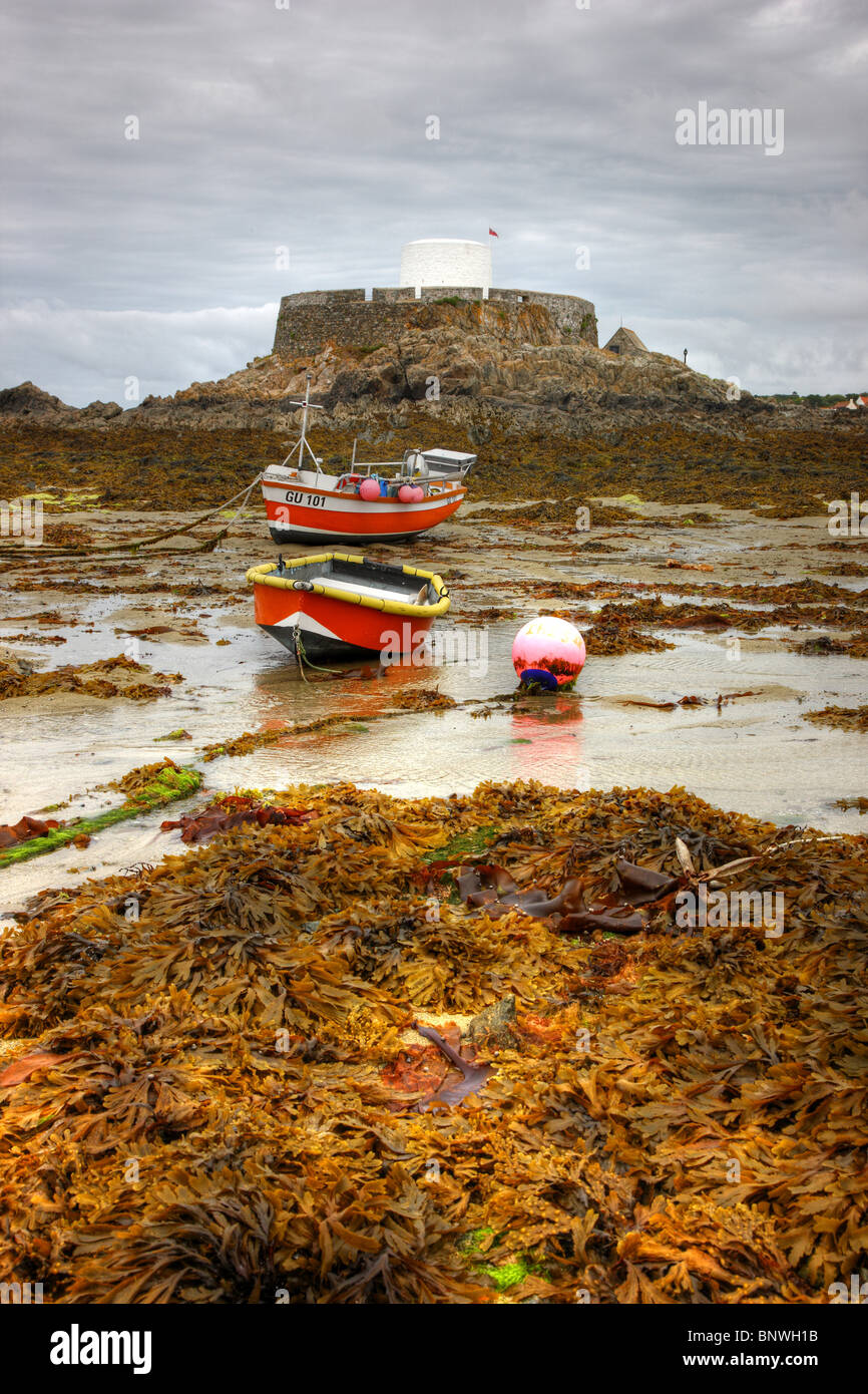 North east coast of Guernsey, Channel Island in the English Channel at ...