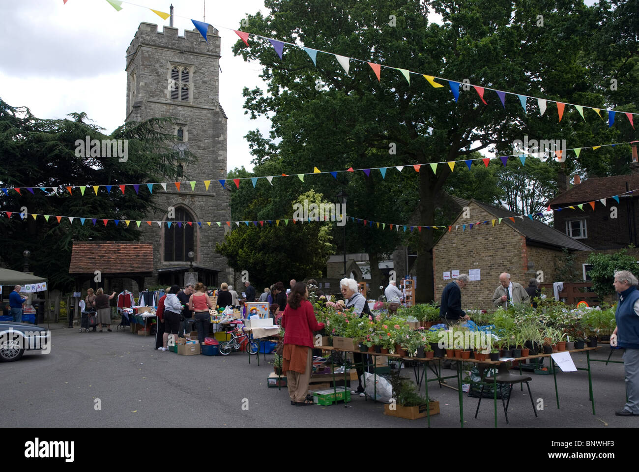 Summer Fete outside St Leonards Church in Heston West London England UK ...