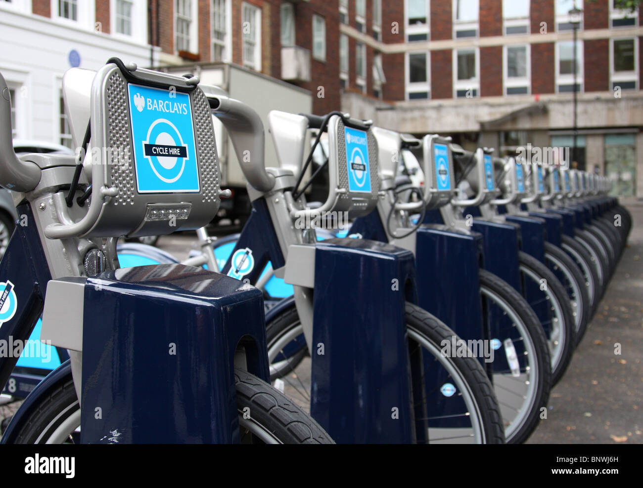 Transport for London (TFL) & Barclays cycle hire, Soho Square, London ...