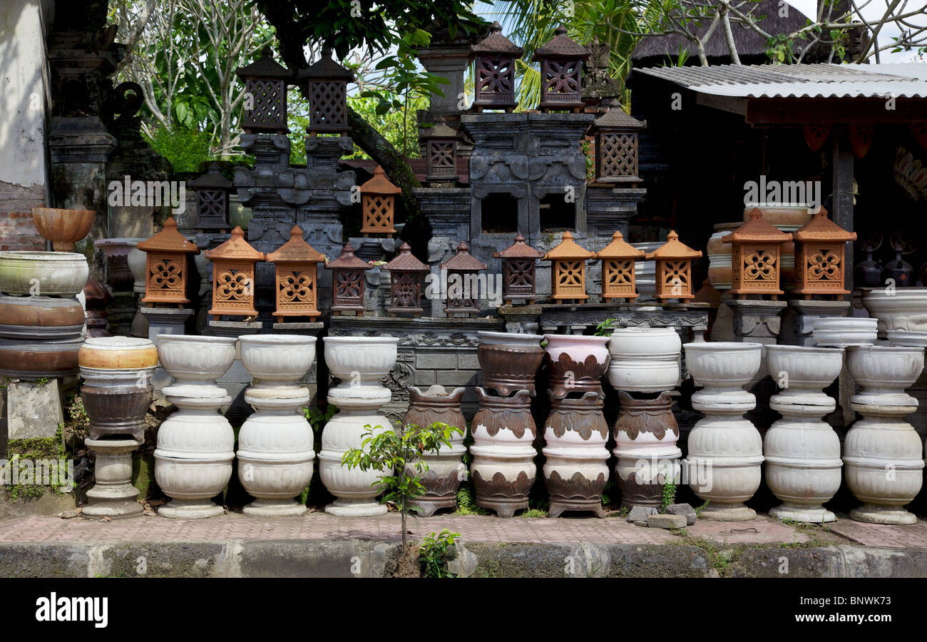 One of the many roadside pottery stalls on the island of Bali ...