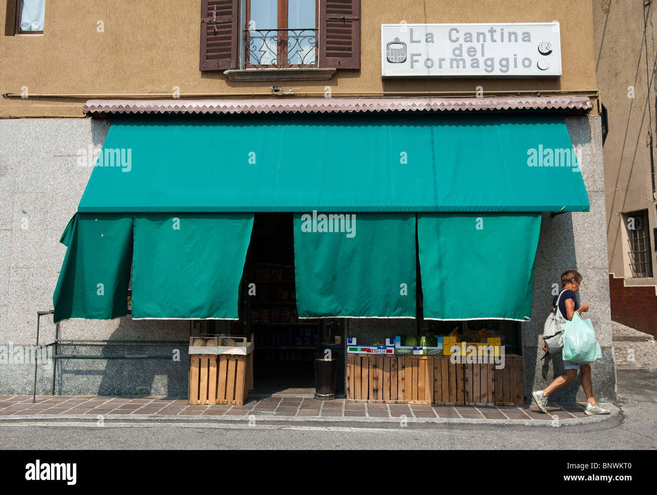 Food shop in Menaggio Lake Como Italy Stock Photo - Alamy