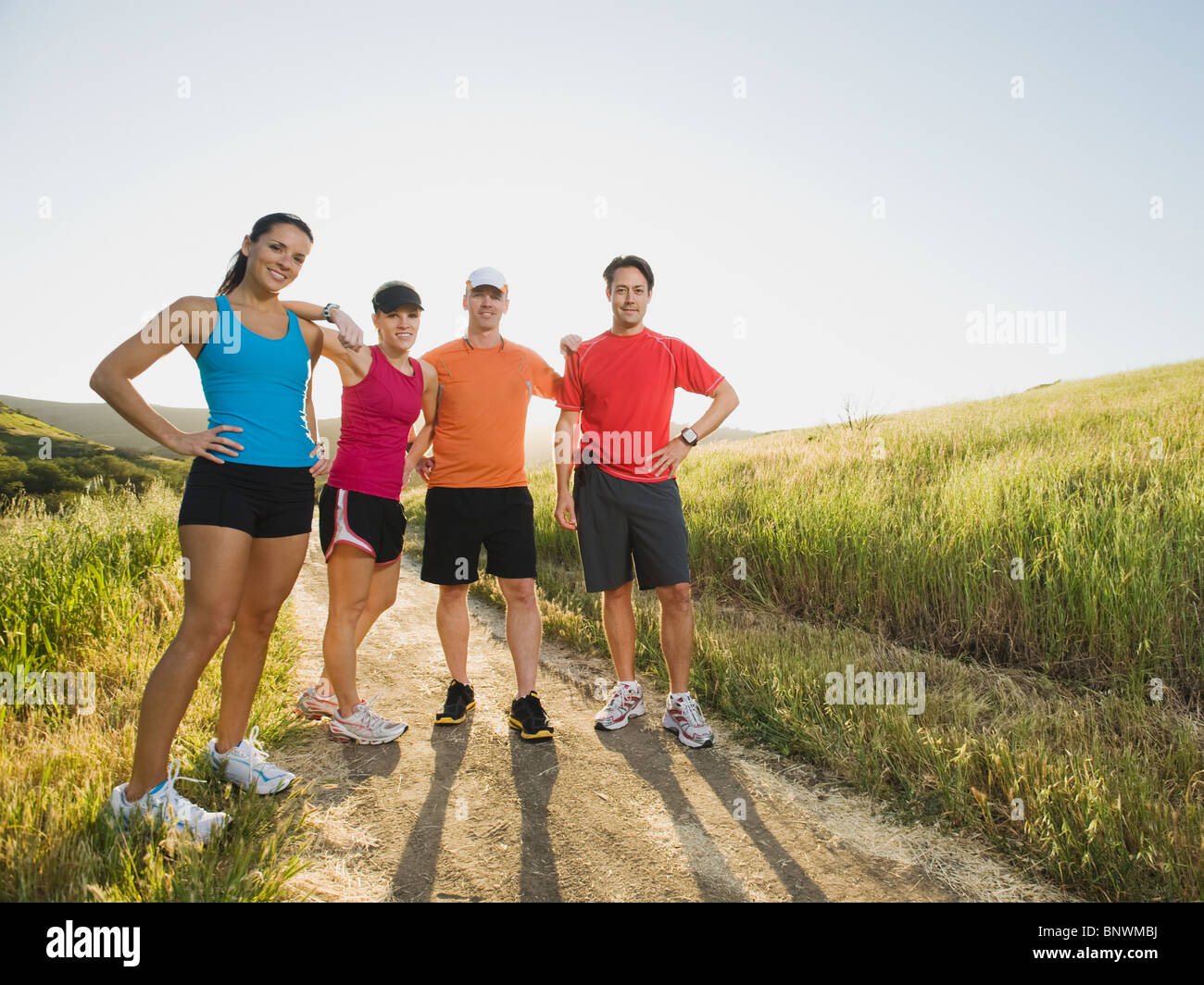 Trail runners taking a break Stock Photo - Alamy