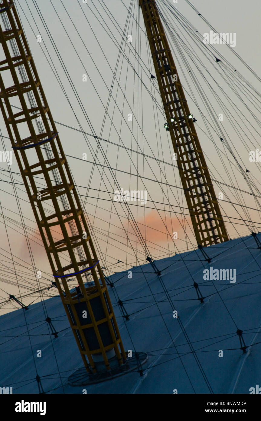 The Dome or O2 Arena, a dome-shaped white marquee supported by twelve ...